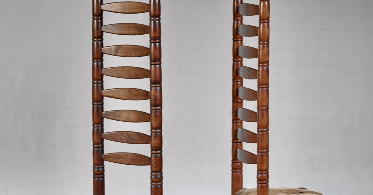 Pair of high back ladder chairs | Bloomberry