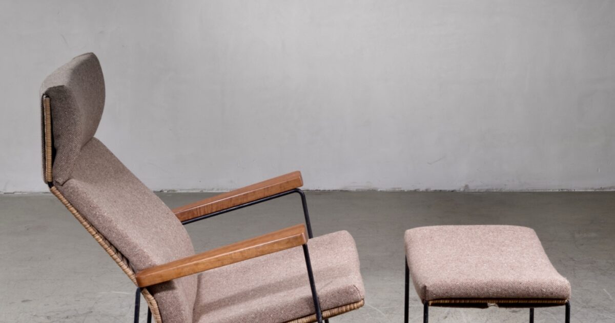 Arden Riddle lounge chair with ottoman | Bloomberry