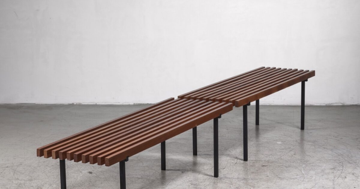 Pair of slat benches | Bloomberry