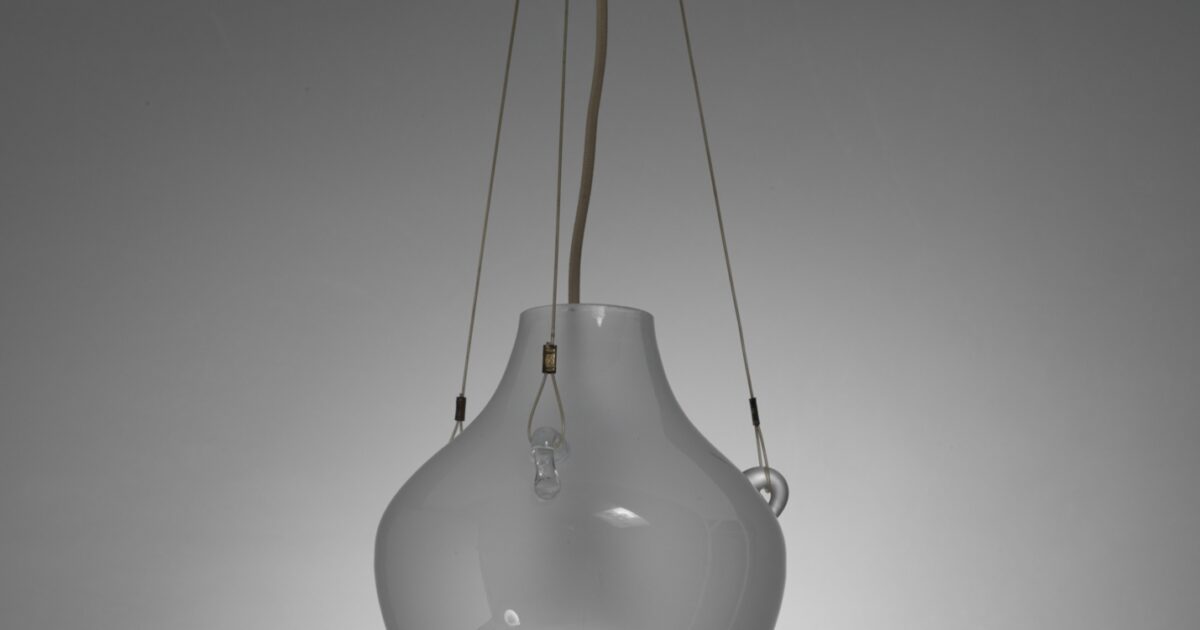 Rare and Elegant Glass Drop Shaped Pendant Lamp | Bloomberry